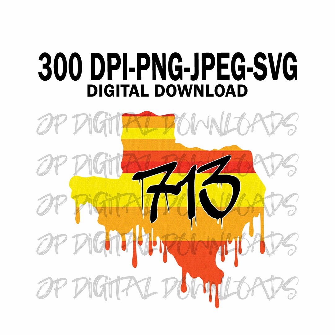 Houston 713 Astro Painted Font Texas Design 300DPI PNG H Town Digital ...