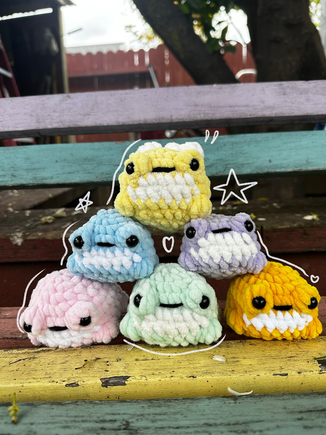 Crochet Stackable Froggies Plushie Handmade - Etsy