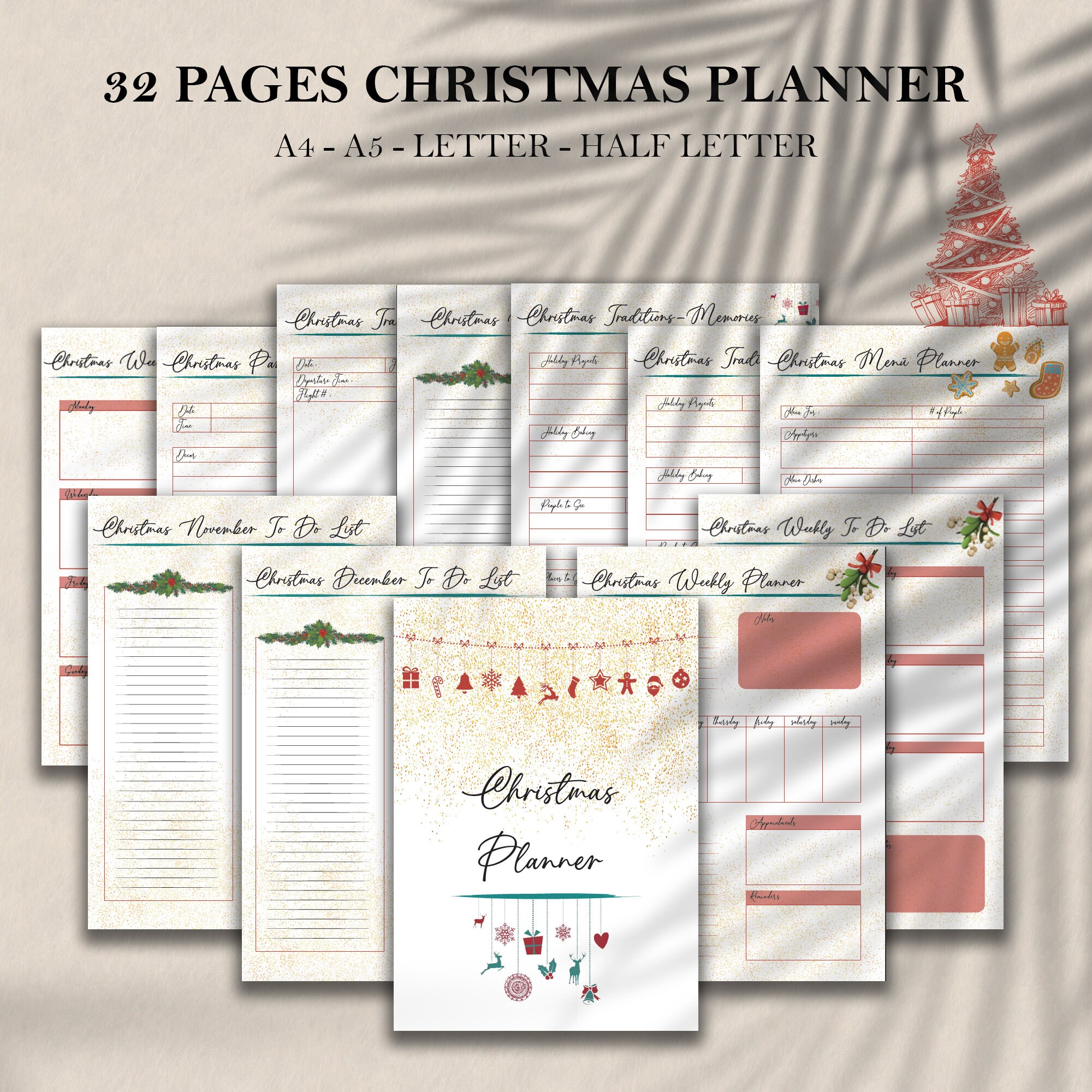 Christmas Organizer Christmas Set Christmas Planner - Etsy