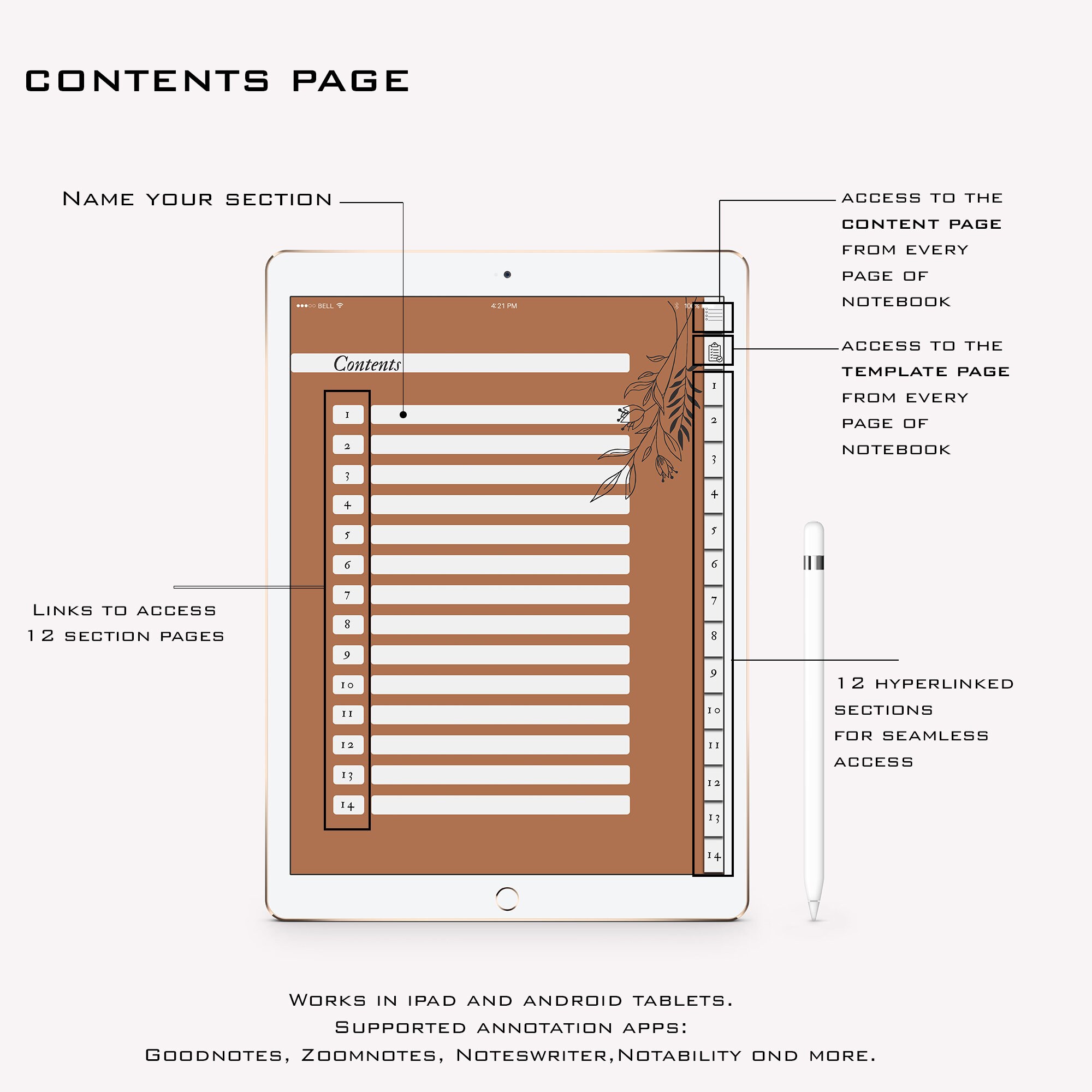 Digital Notebook Notes İpad Notebook Digital Notebook - Etsy