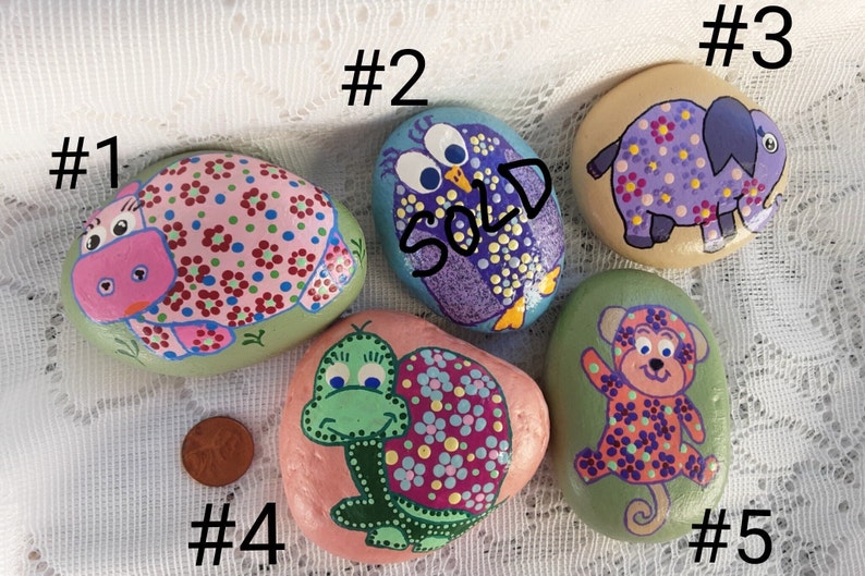 Painted Rocks Animal Collection - Etsy