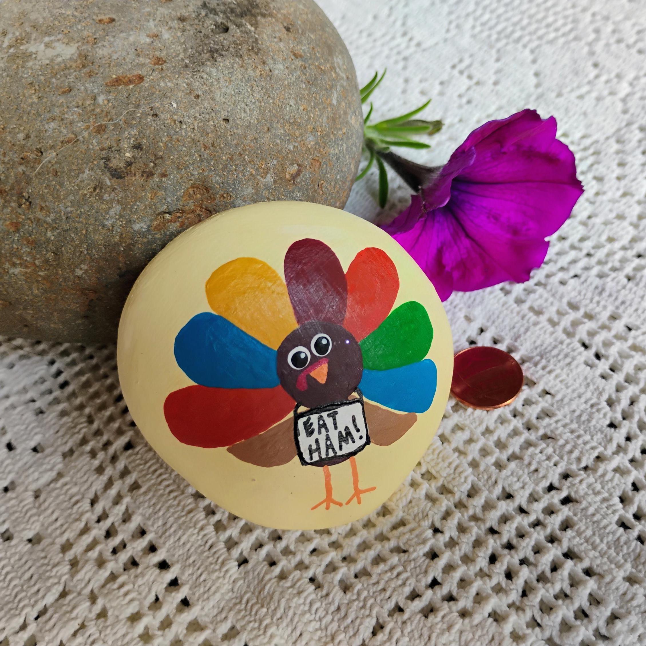 Thanksgiving Turkey Painted Rocks - Etsy