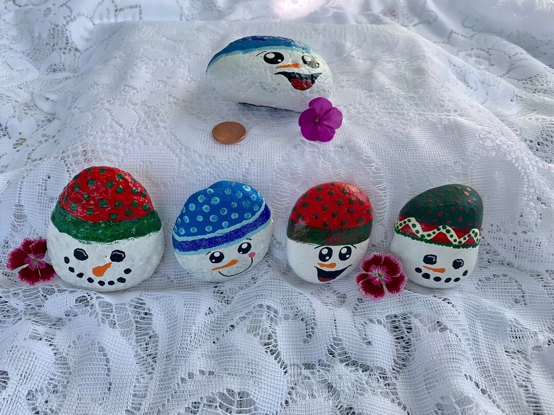 Set of 5 Snowmen Heads - Etsy