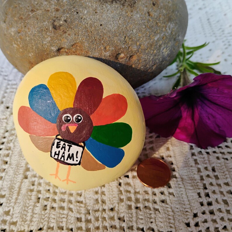Thanksgiving Turkey Painted Rocks - Etsy