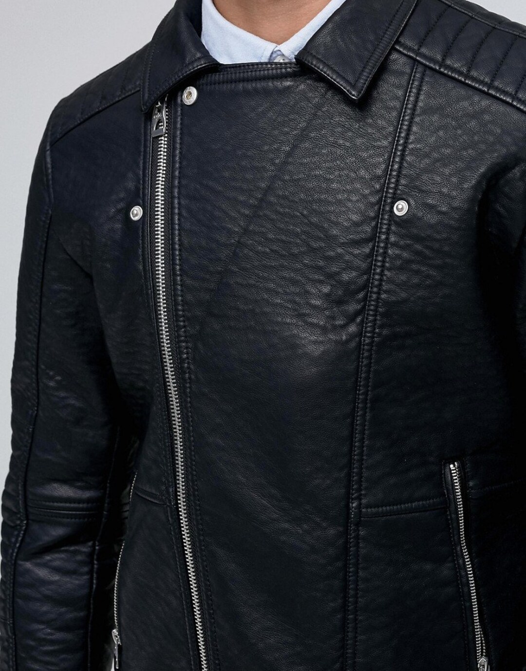 Genuine Asymmetrical Mens Leather Biker Jacket | Genuine Asymmetrical ...