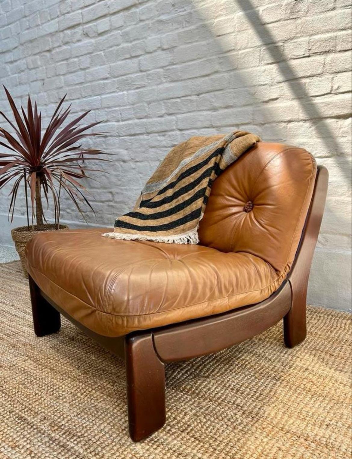 70's Mid-century Modern Vintage Lounge Chair Set of Two Scandinavian ...