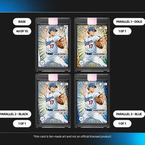 Shohei Ohtani Anime Baseball Card | 1 of 10 Base + Gold, Blue, Black ...