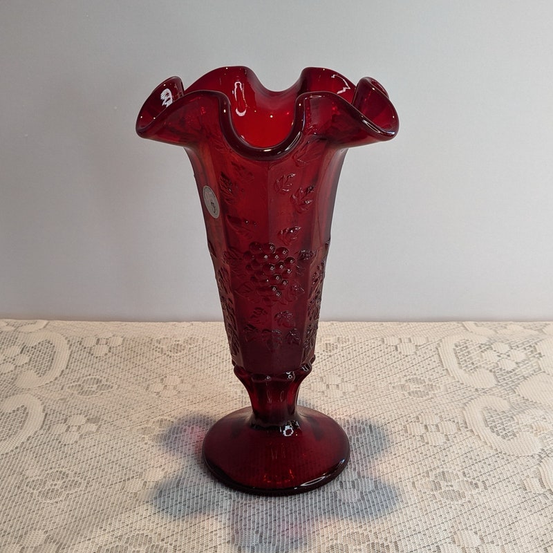 Ruby Red Vase - Etsy