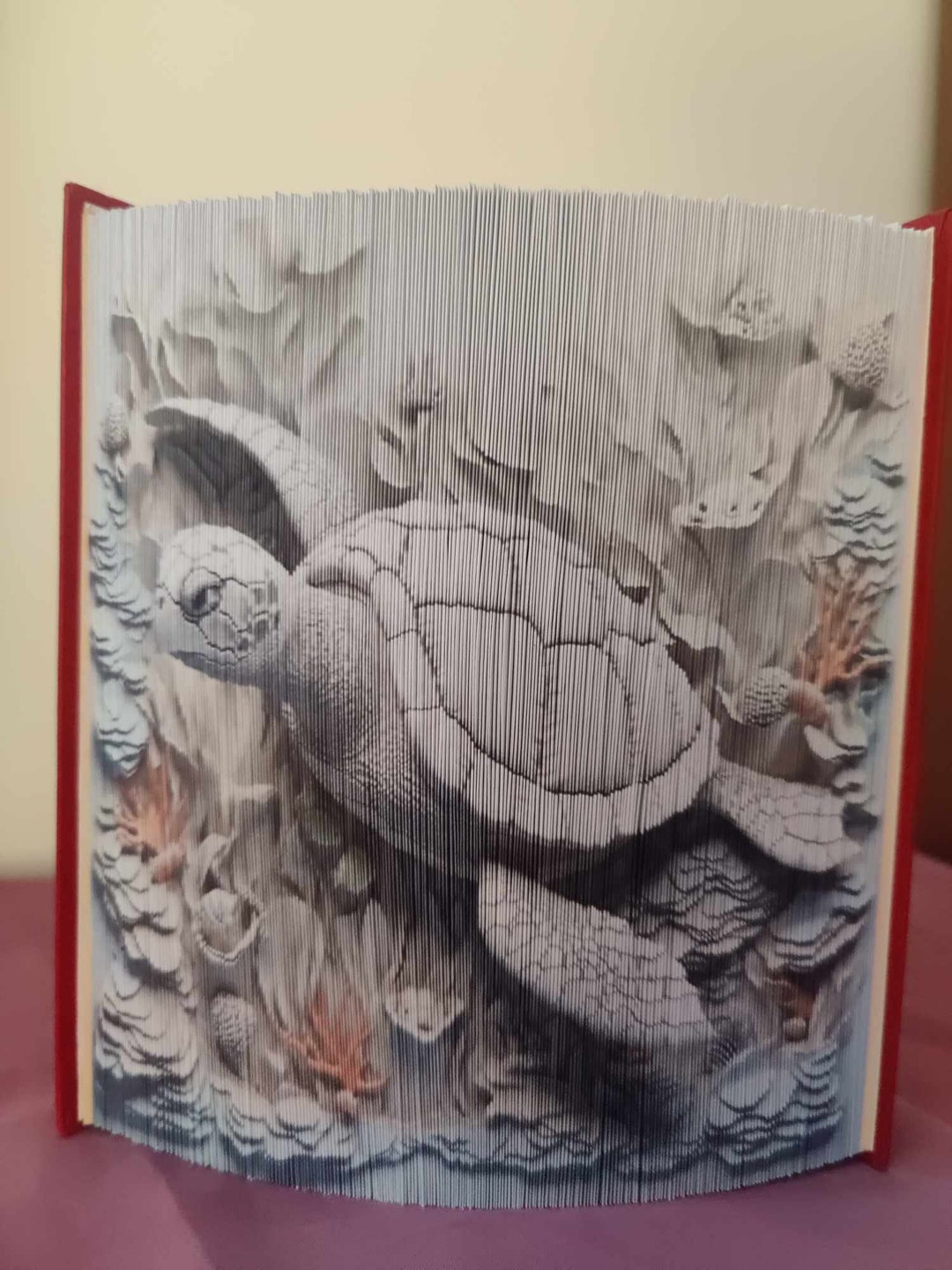 3D Turtle 01 Photo Edge Pattern (book Art) - Etsy