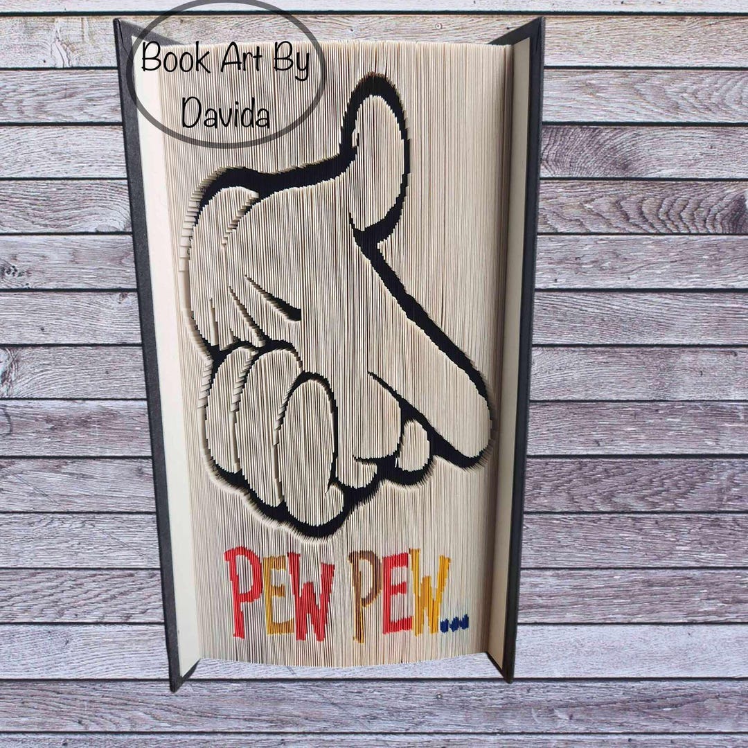 Pew Pew Book Art Pattern: Cut and Fold MMCF (PDF Download) - Etsy