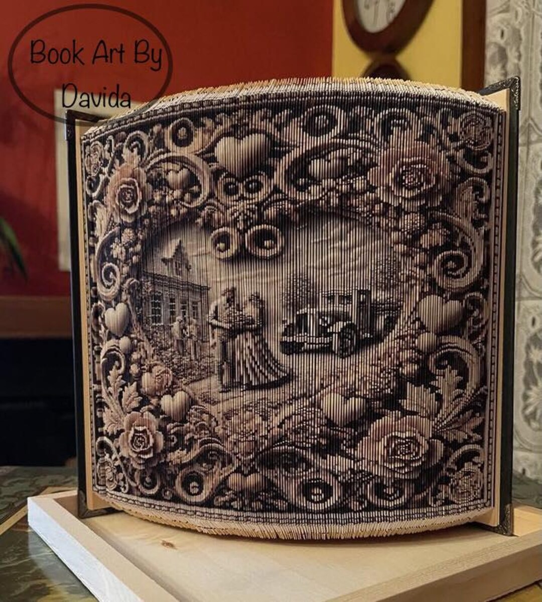 3D Valentine Couple Photo Edge Pattern (book Art) 2 - Etsy