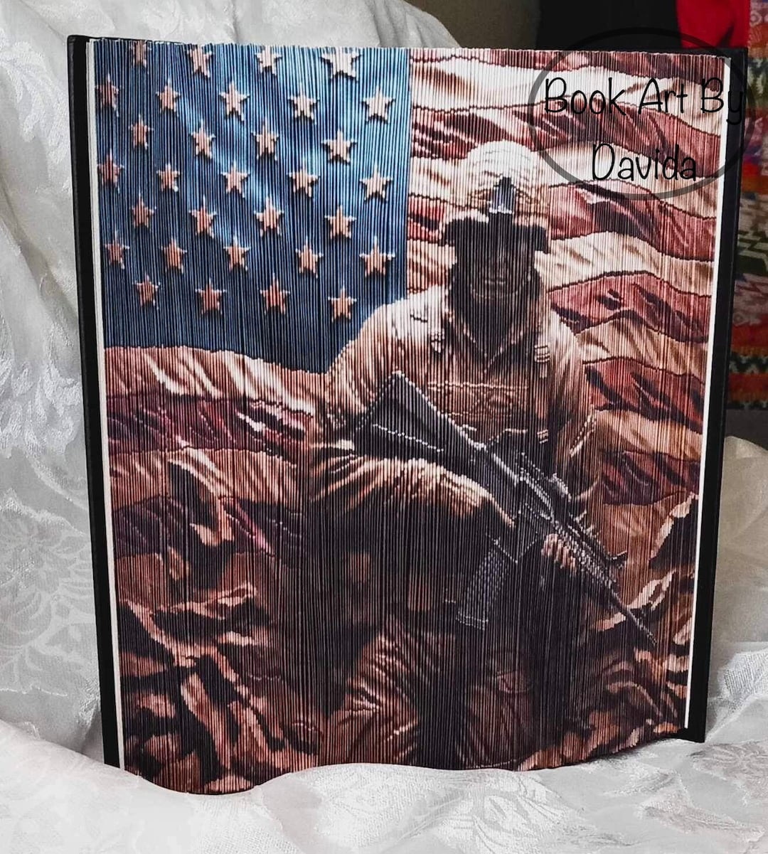 3D Soldier and Flag Photo Edge Pattern (book Art) - Etsy