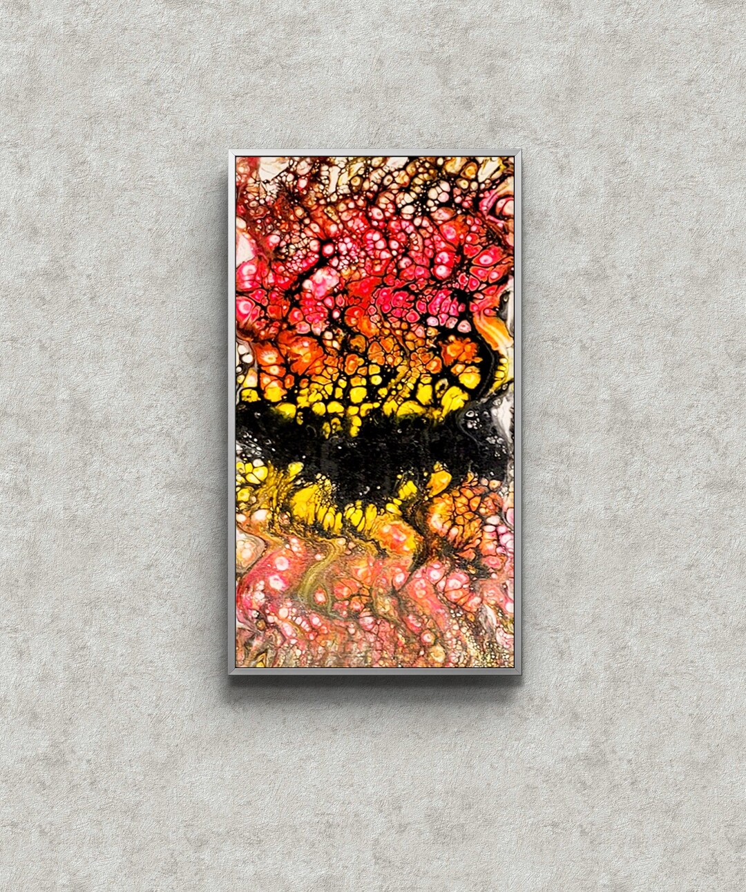 Fire Chasm Acrylic Pour Painting: 10x20 Canvas Art - Etsy