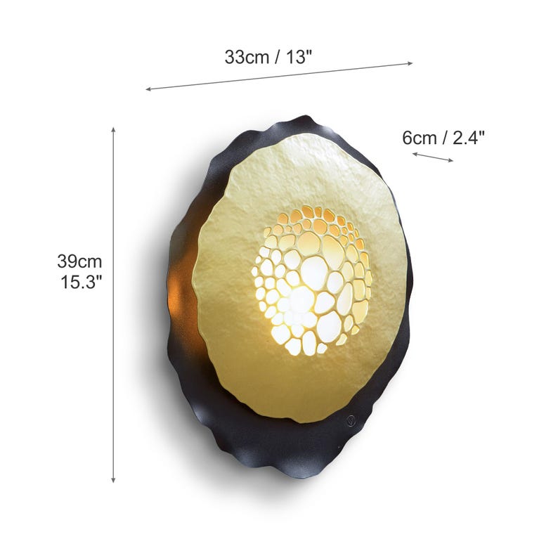 Rollin Gold Wall Sconce, Designer Wall Lamp, Handmade Metal Wall Fixture, Modern LED Wall Light ...