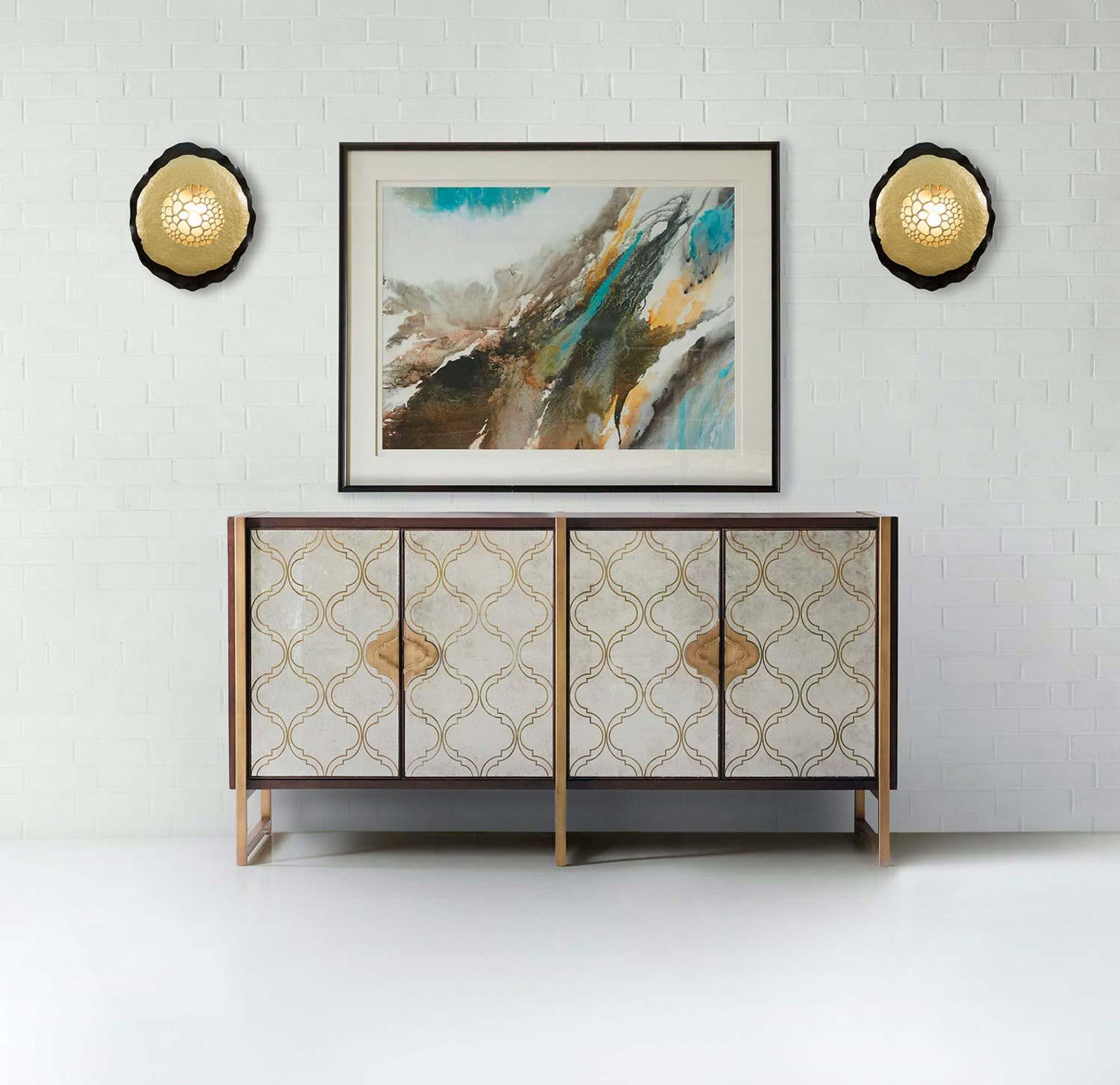 Rollin Gold Wall Sconce, Designer Wall Lamp, Handmade Metal Wall Fixture, Modern LED Wall Light ...