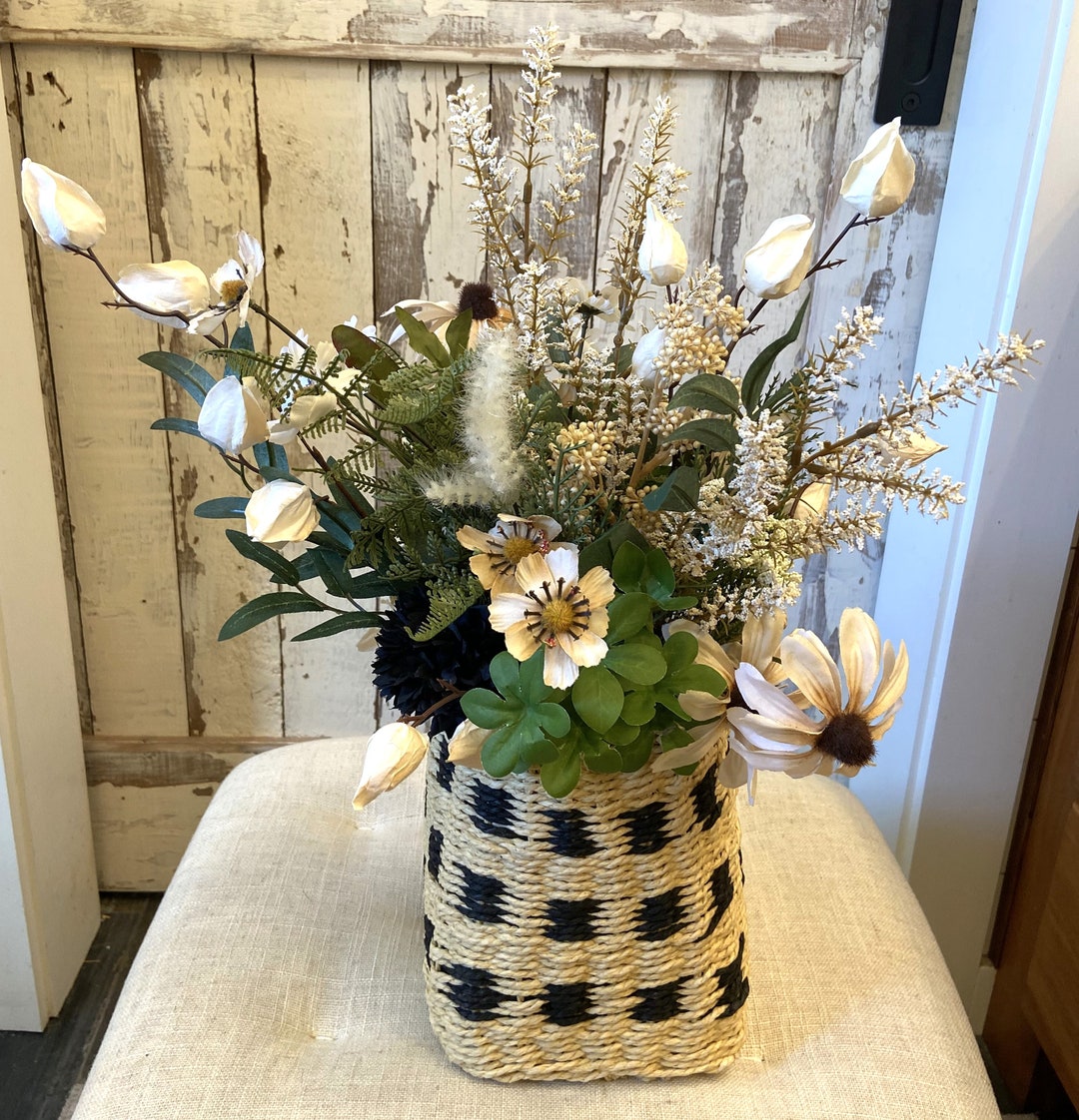 Tabletop Basket, Floral Centerpiece Basket, Flower Centerpiece, Kitchen ...