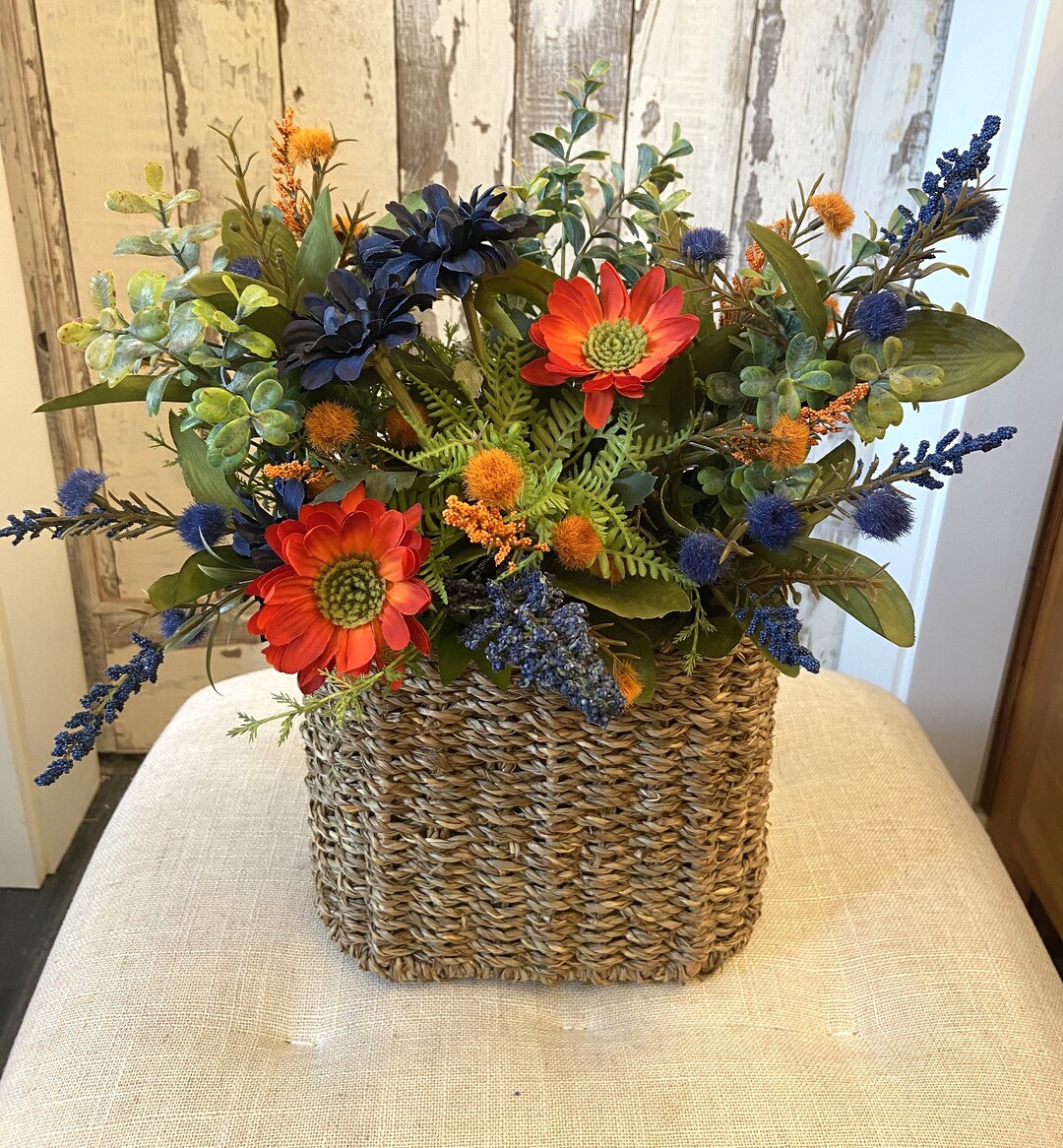 Front Door Basket, Tabletop Basket, Wall Basket, Farmhouse, Wildflower ...