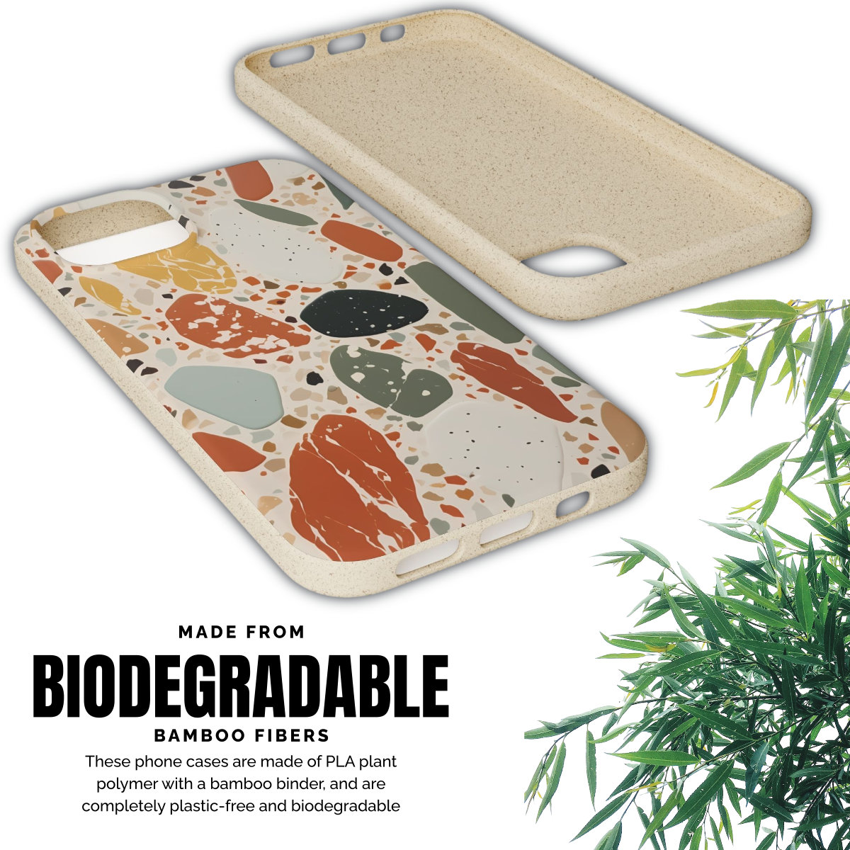 Terrazzo Midcentury Modern Style Phone Case, Eco-friendly Biodegradable ...