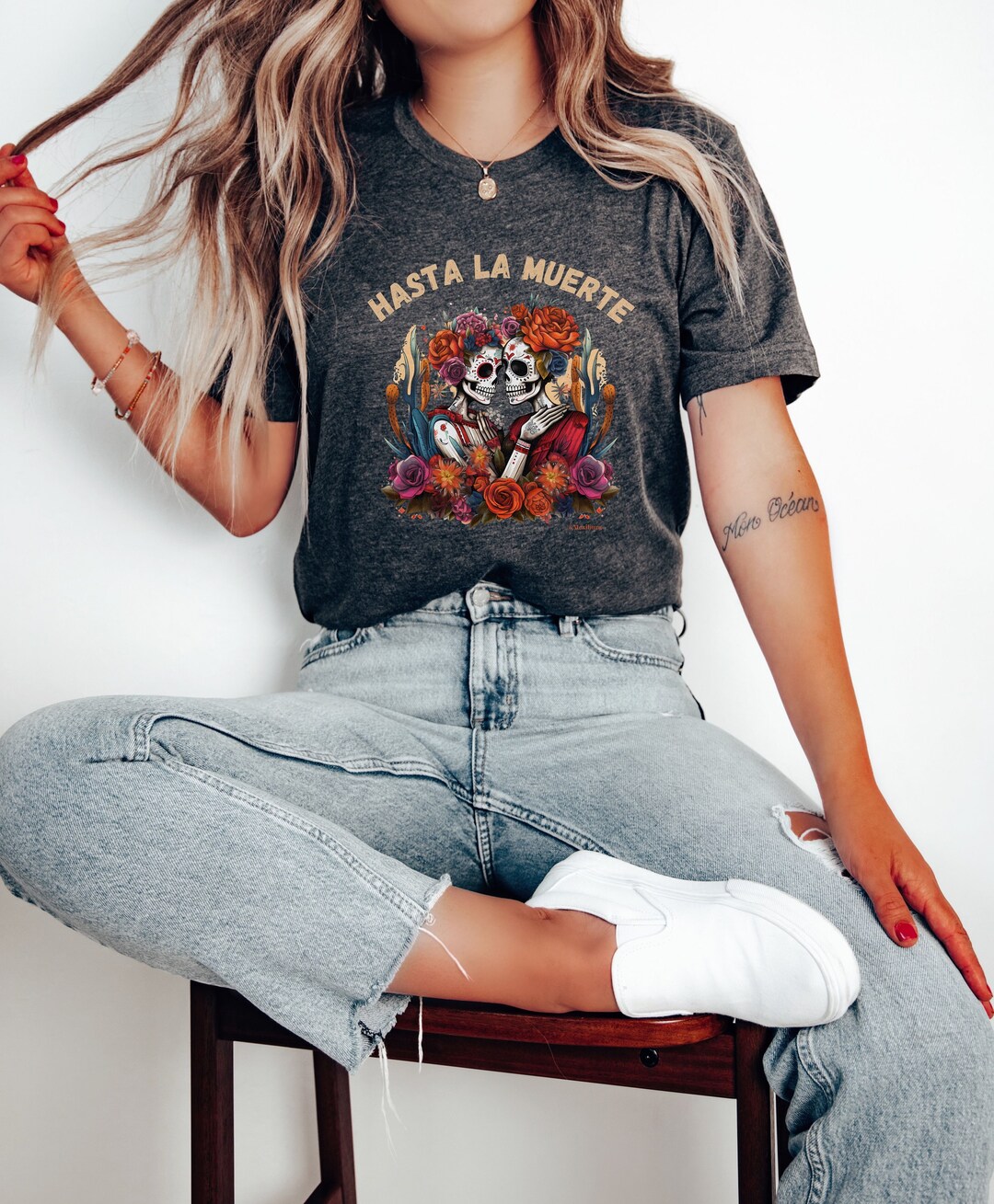 Hasta La Muerte Shirt, Sugar Skull, Catrina, Flowers, LGBTQIA ...