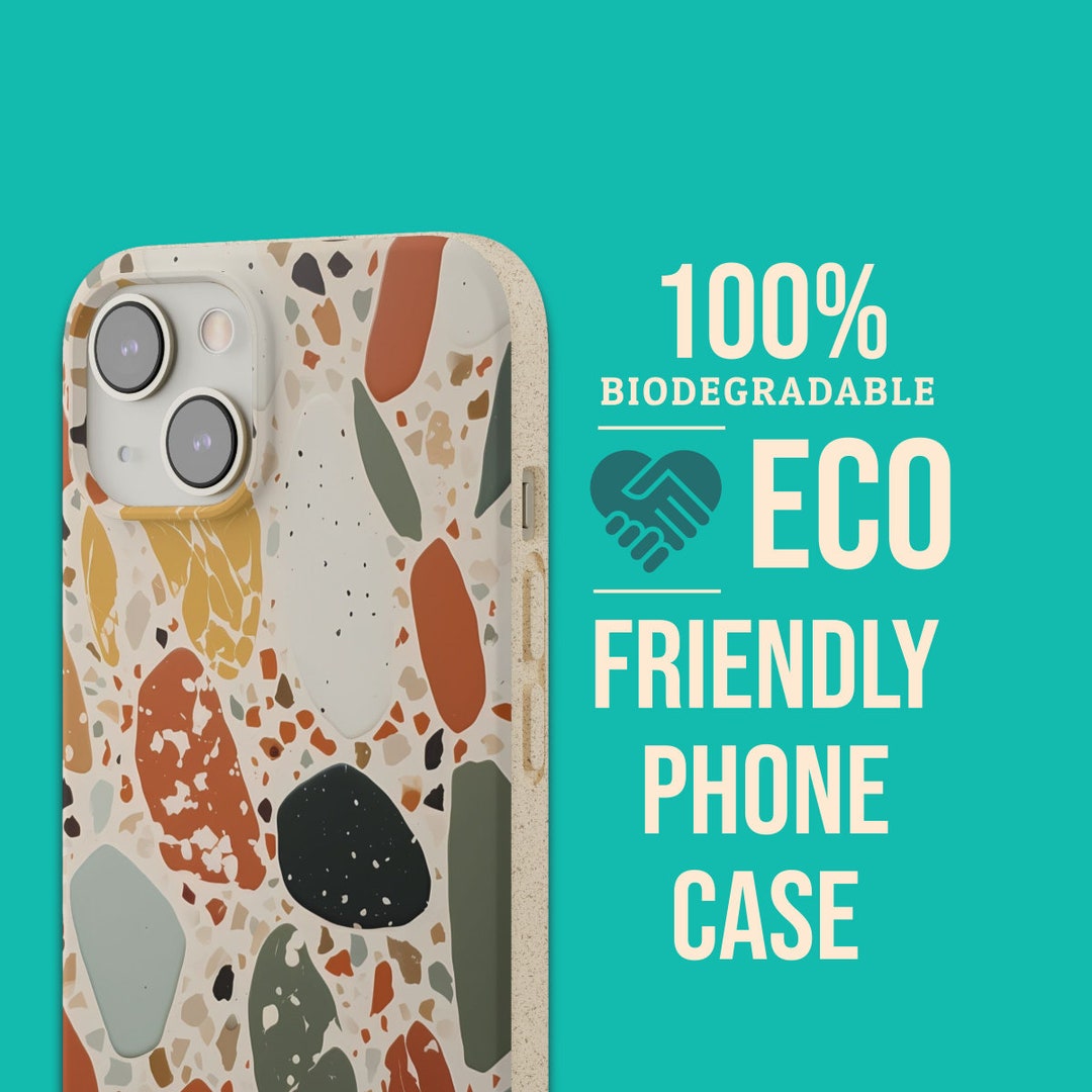 Terrazzo Midcentury Modern Style Phone Case, Eco-friendly Biodegradable ...