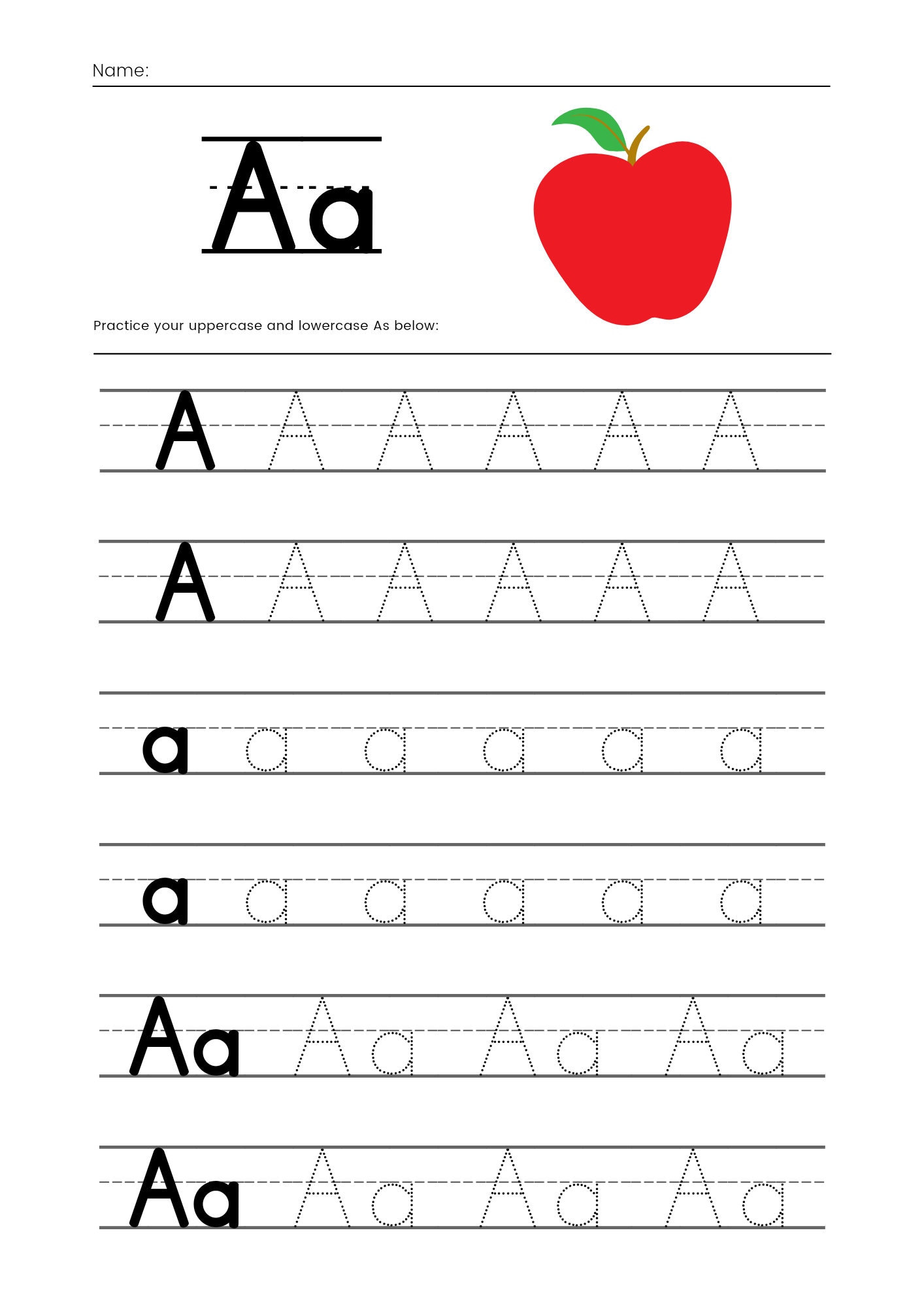 Alphabet Tracing Worksheets A-Z / ABC Tracing Workbook /handwriting ...