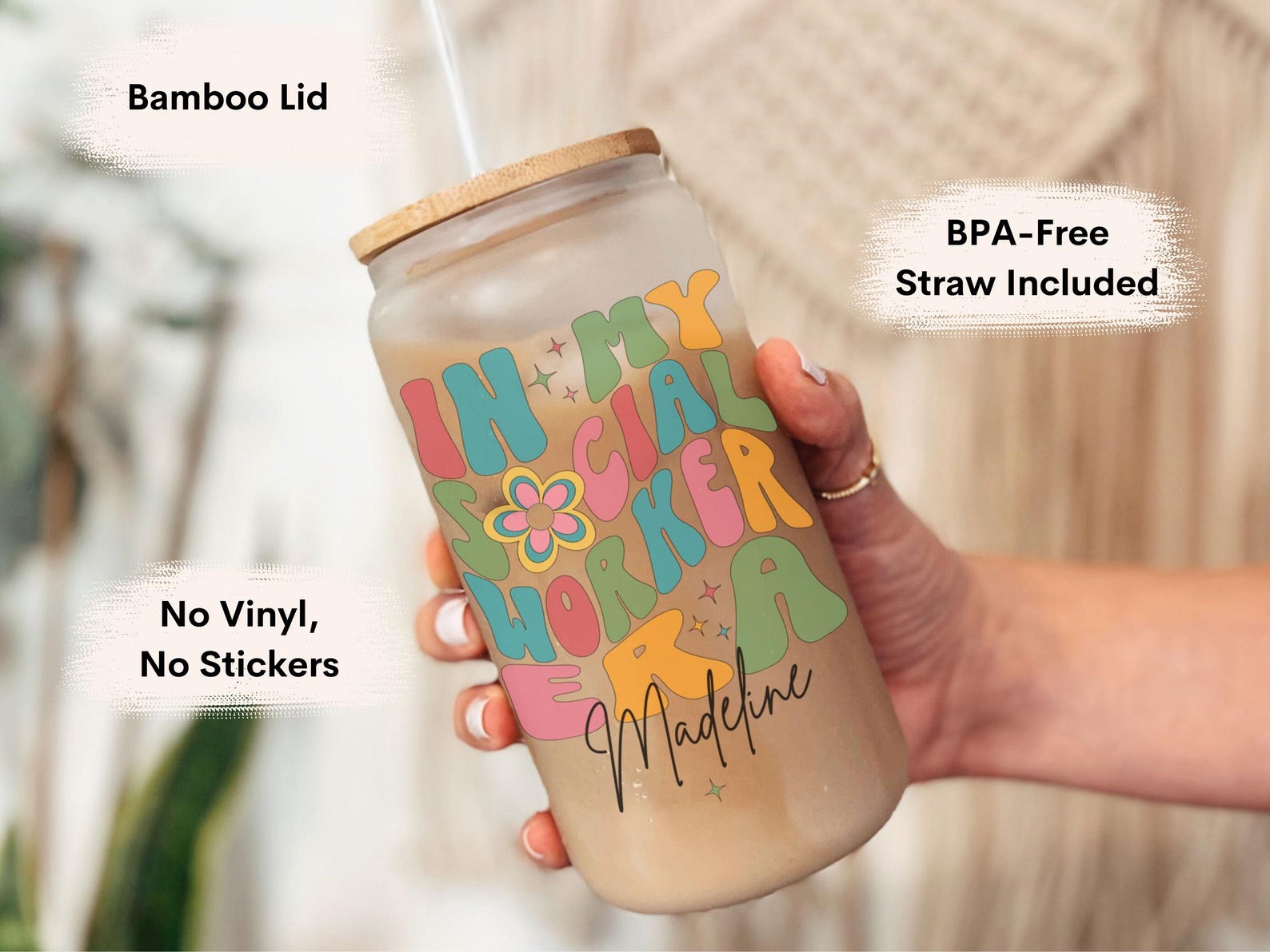Personalized Social Worker Glass Tumbler, in My Social Worker Era Glass ...