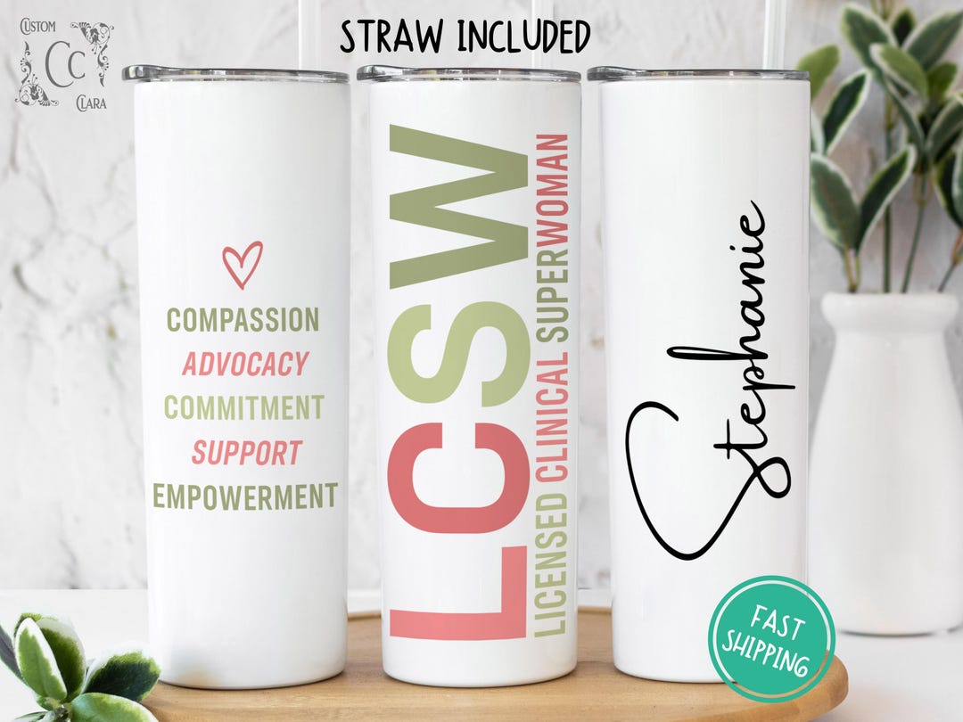 Personalized LCSW Tumbler, LCSW Gifts for Social Worker, Licensed ...