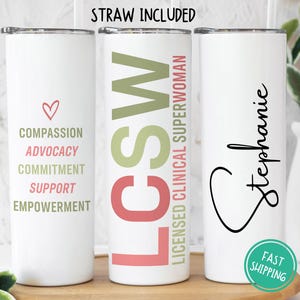 Personalized LCSW Tumbler, LCSW Gifts for Social Worker, Licensed ...