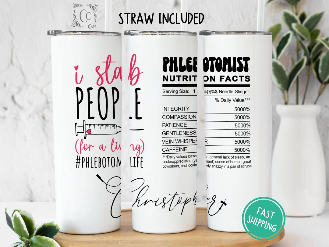 Personalized Phlebotomist Tumbler Gift for Lab Week Phlebotomy Travel ...