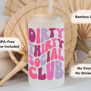 30th Birthday Iced Coffee Cup, Dirty 30th Birthday Gift, 30th Birthday Glass Cup, 30th Birthday ...