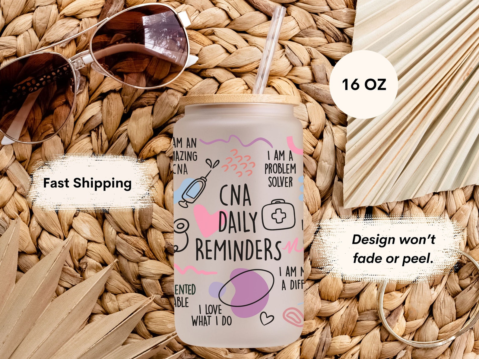 Certified Nursing Assistant Daily Reminders Iced Coffee Cup ...