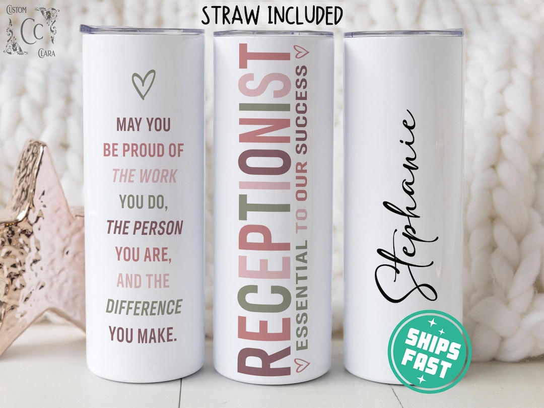 Personalized Receptionist Tumbler, National Receptionist Day Gift ...