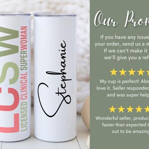 Personalized LCSW Tumbler, LCSW Gifts for Social Worker, Licensed ...