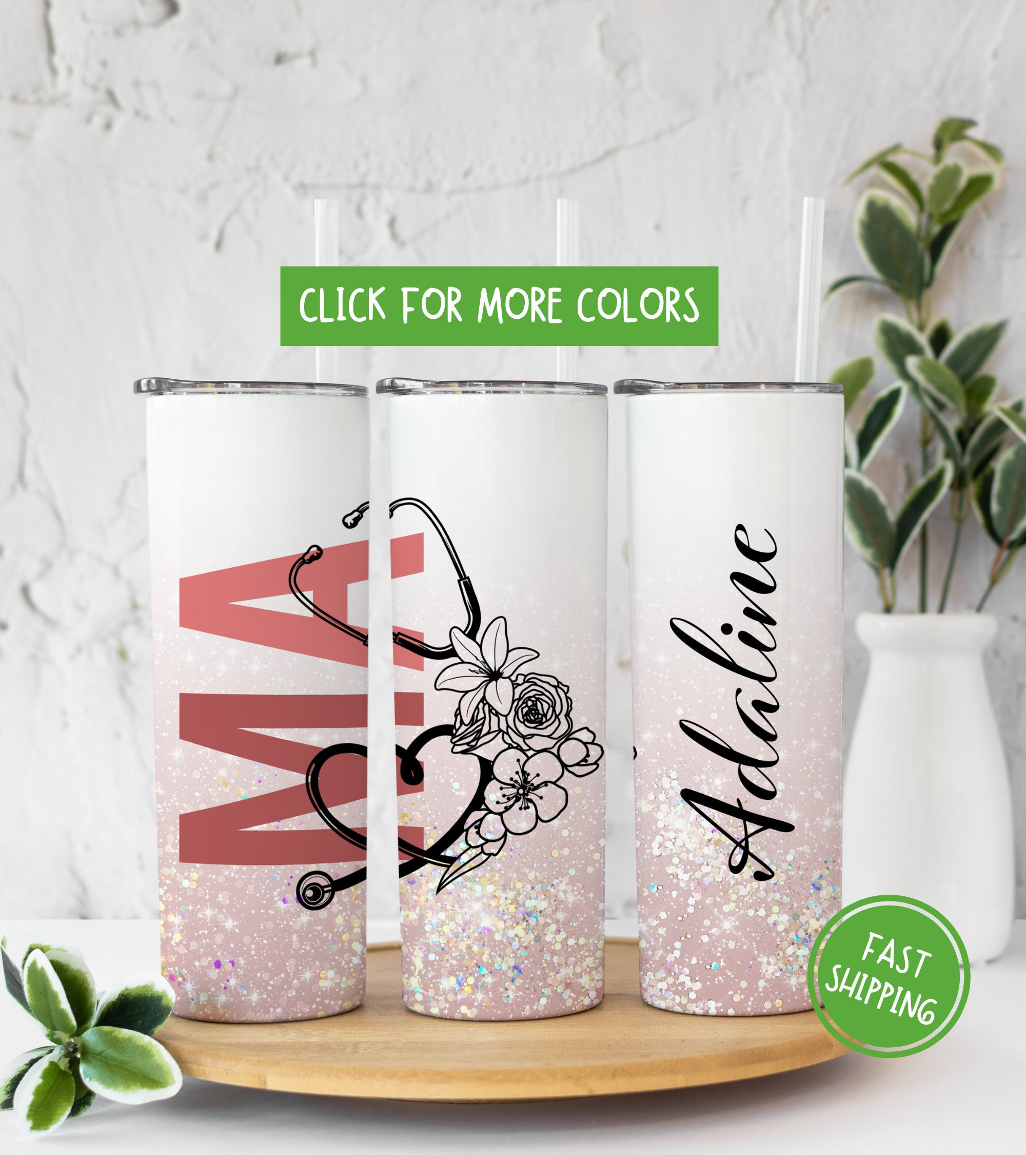 Medical Assistant Tumbler Personalized MA Stethoscope Tumbler, Cute ...