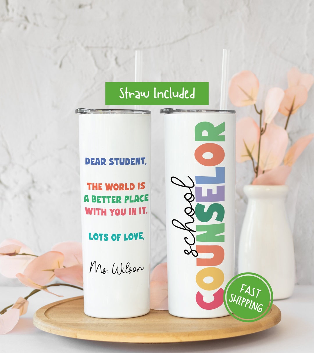 Personalized School Counselor Tumbler, School Counselor Cup, Cute ...