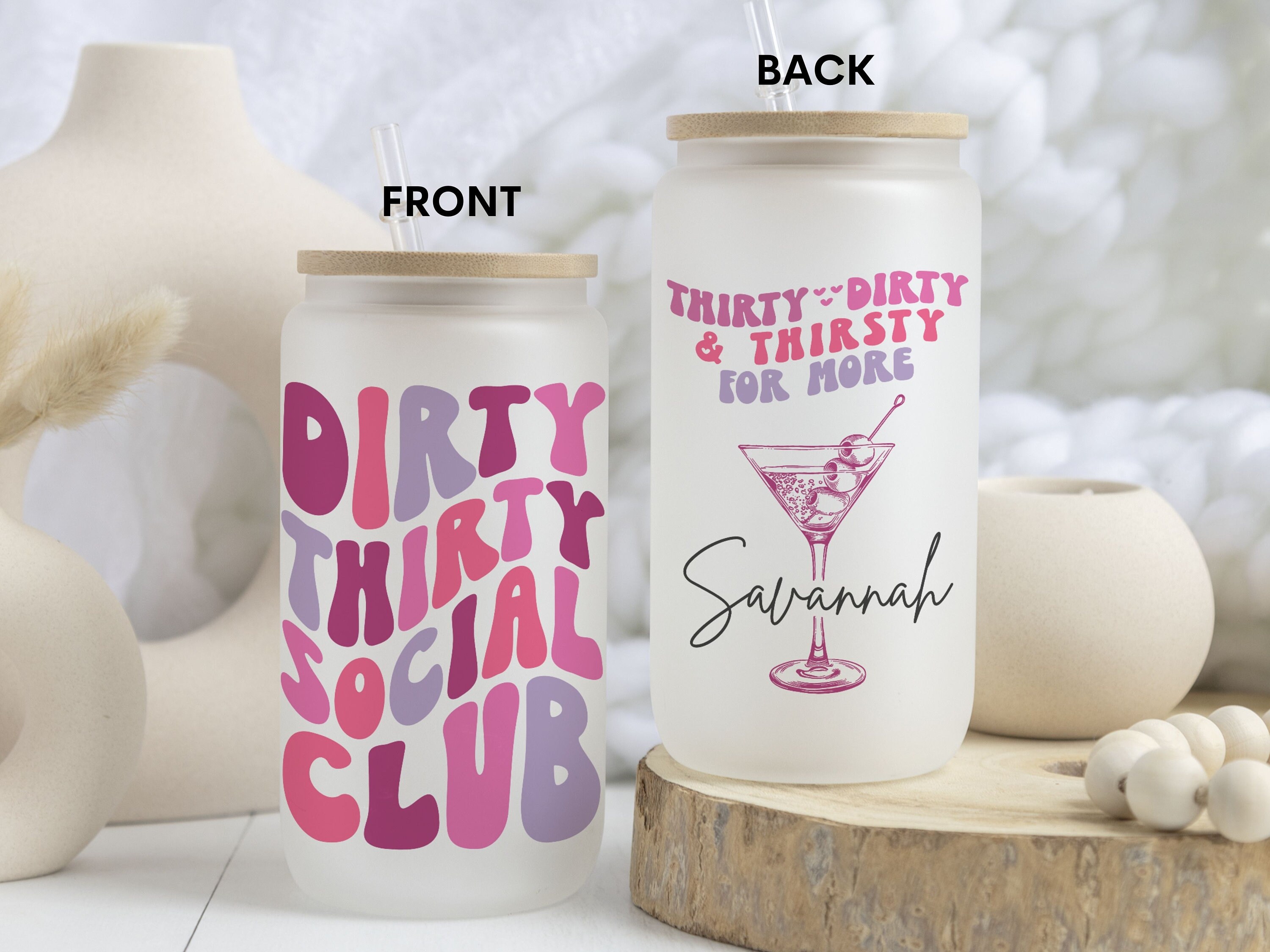 30th Birthday Iced Coffee Cup, Dirty 30th Birthday Gift, 30th Birthday ...