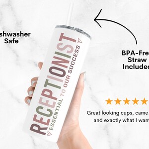 Personalized Receptionist Tumbler, National Receptionist Day Gift ...