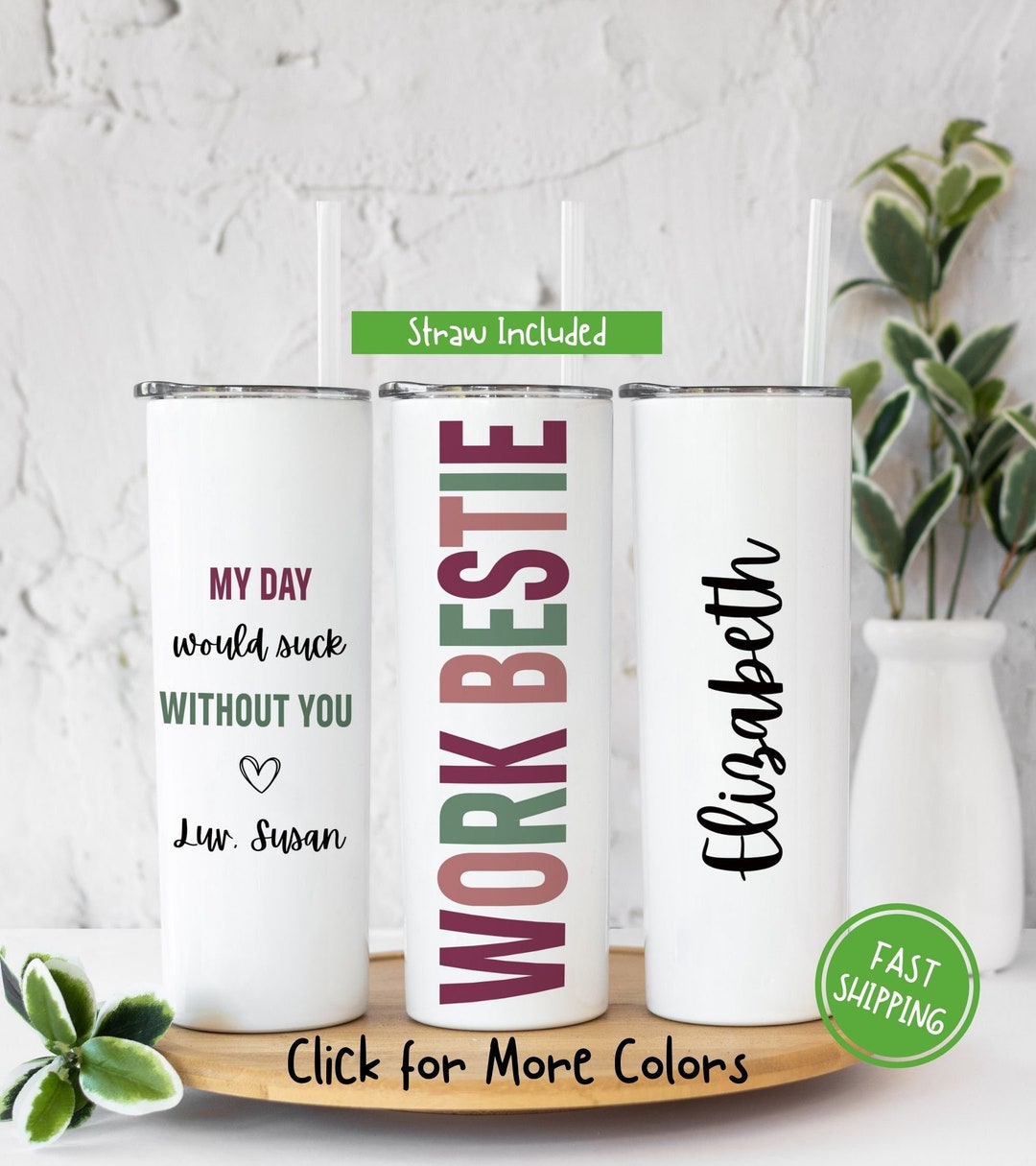 Work Bestie Tumbler, Coworker Tumbler, Work Wife Gift, Colleague Gift ...