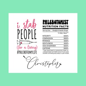 Personalized Phlebotomist Tumbler Gift for Lab Week Phlebotomy Travel ...