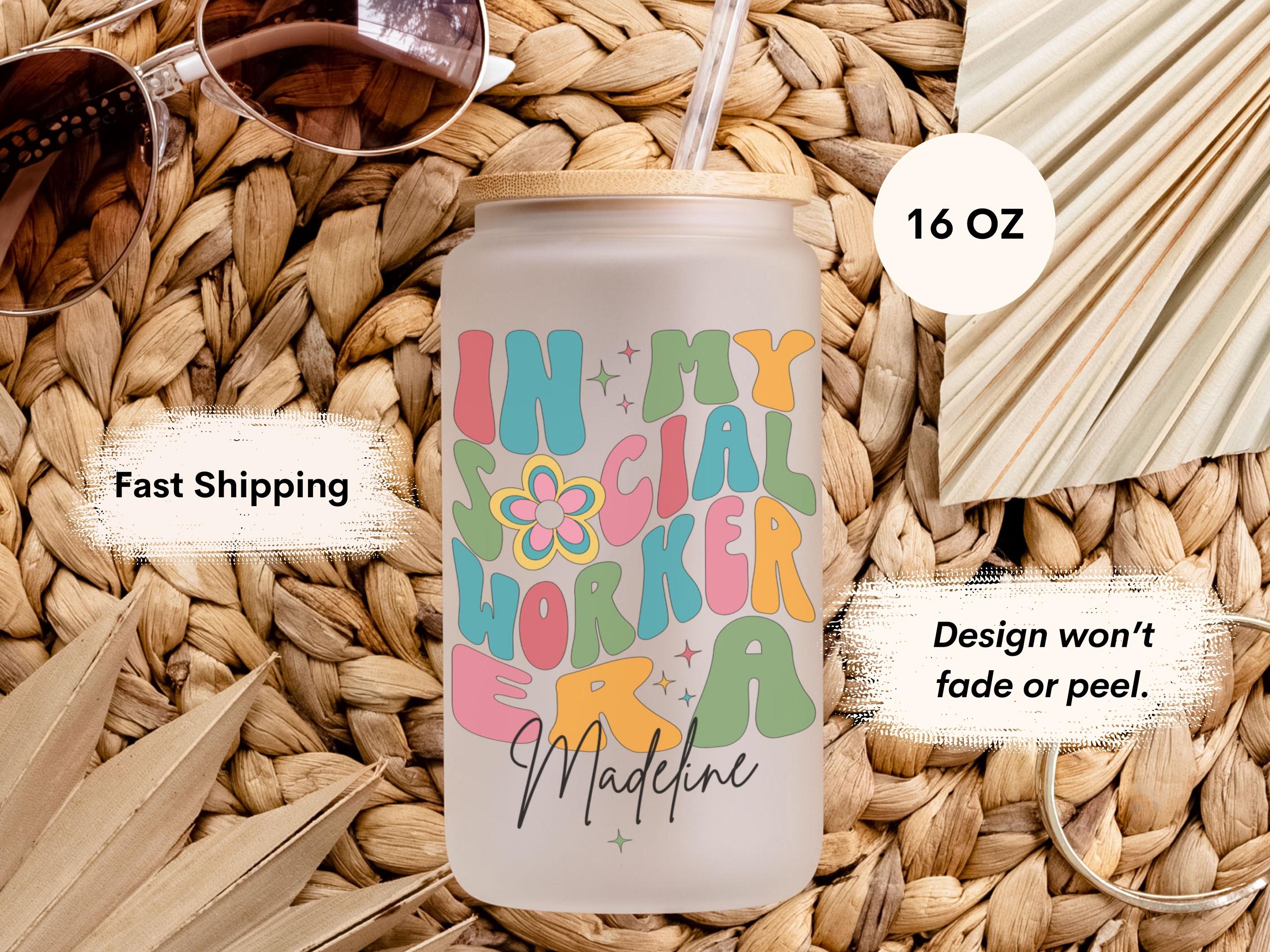 Personalized Social Worker Glass Tumbler, in My Social Worker Era Glass ...