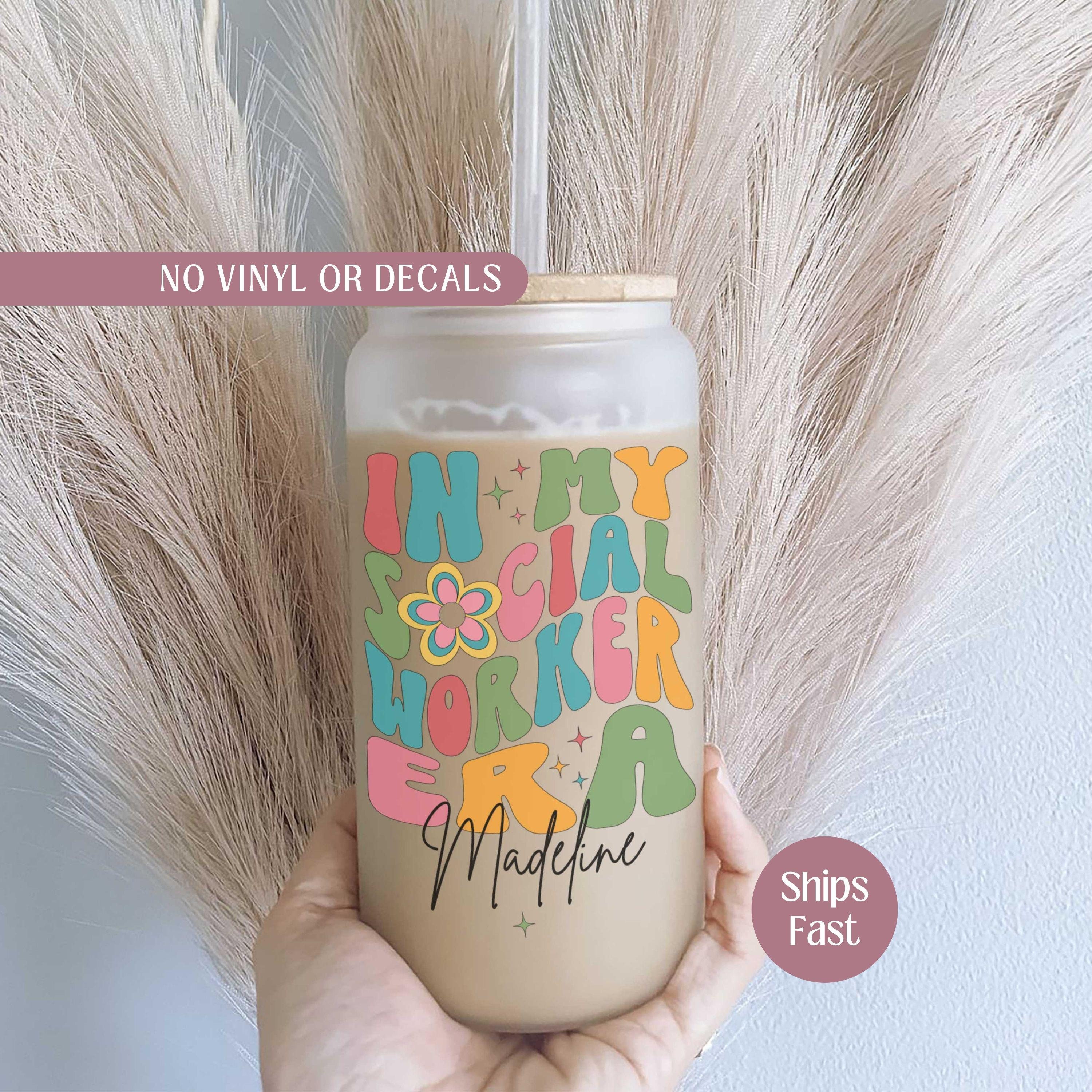 Personalized Social Worker Glass Tumbler, in My Social Worker Era Glass ...