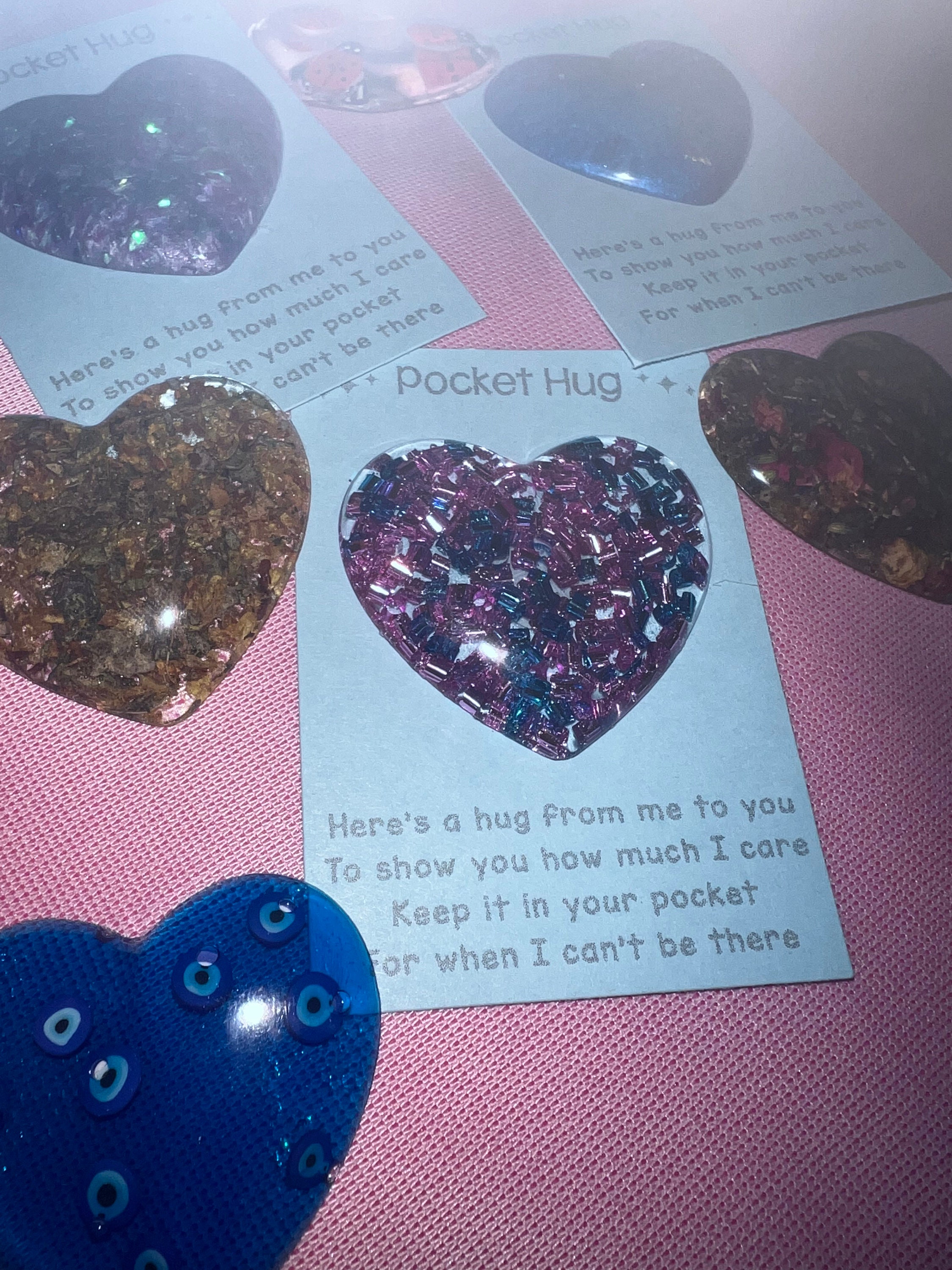Customizable Pocket Hugs heart Version heres a Hug From Me - Etsy