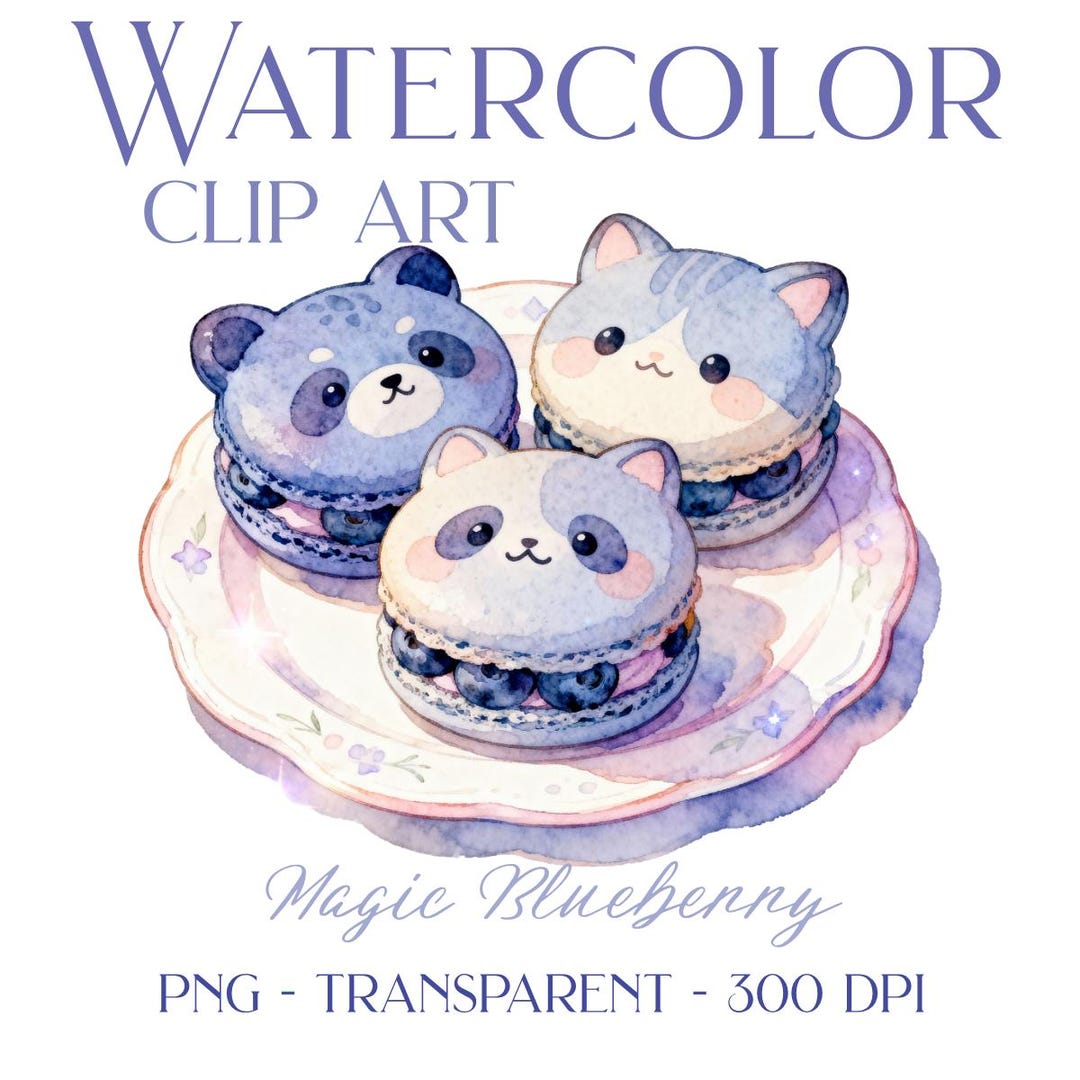Watercolor - Magic Blueberry Clip Art - PNG - Transparent Background ...
