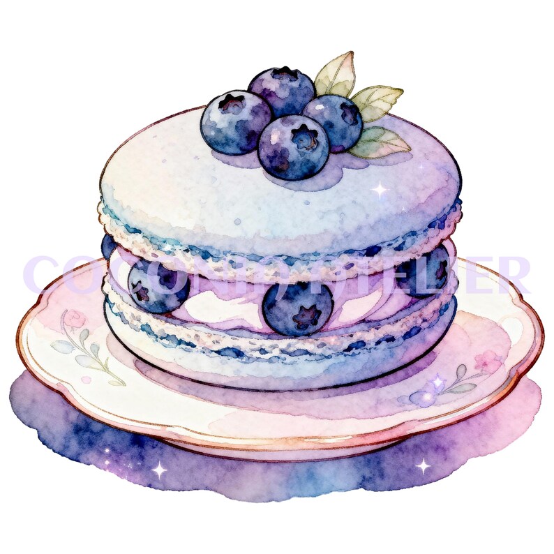 Watercolor - Magic Blueberry Clip Art - PNG - Transparent Background ...