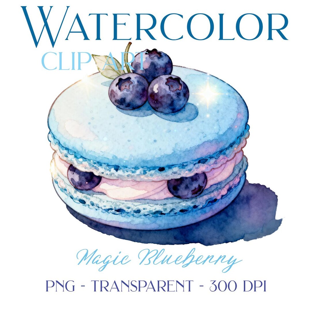 Watercolor - Magic Blueberry Clip Art - PNG - Transparent Background ...