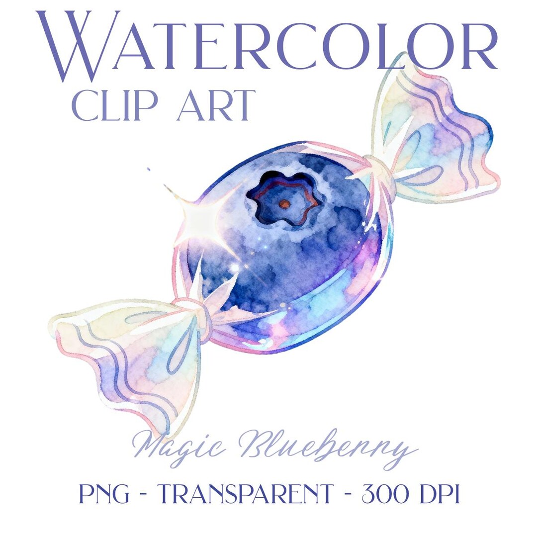 Watercolor - Magic Blueberry Clip Art - PNG - Transparent Background ...