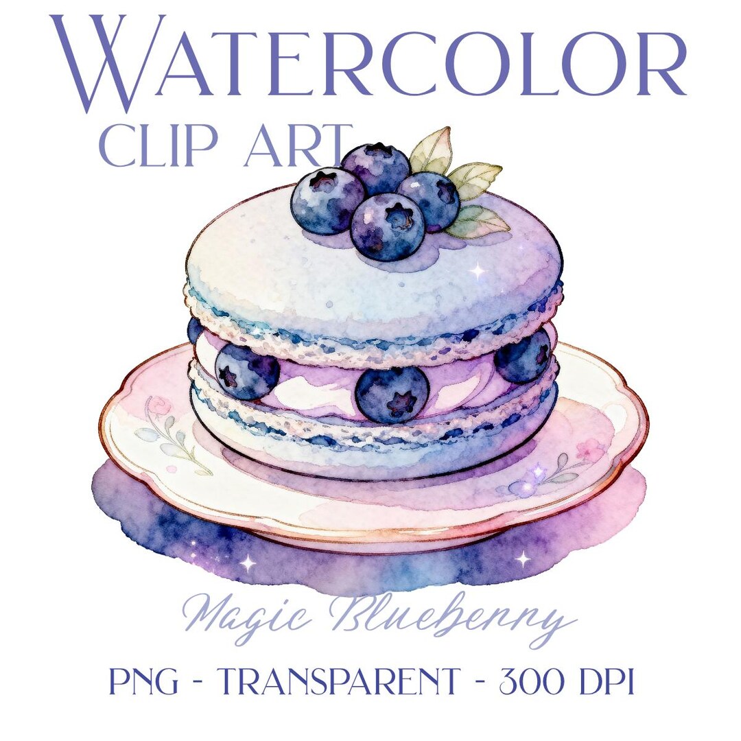Watercolor - Magic Blueberry Clip Art - PNG - Transparent Background ...