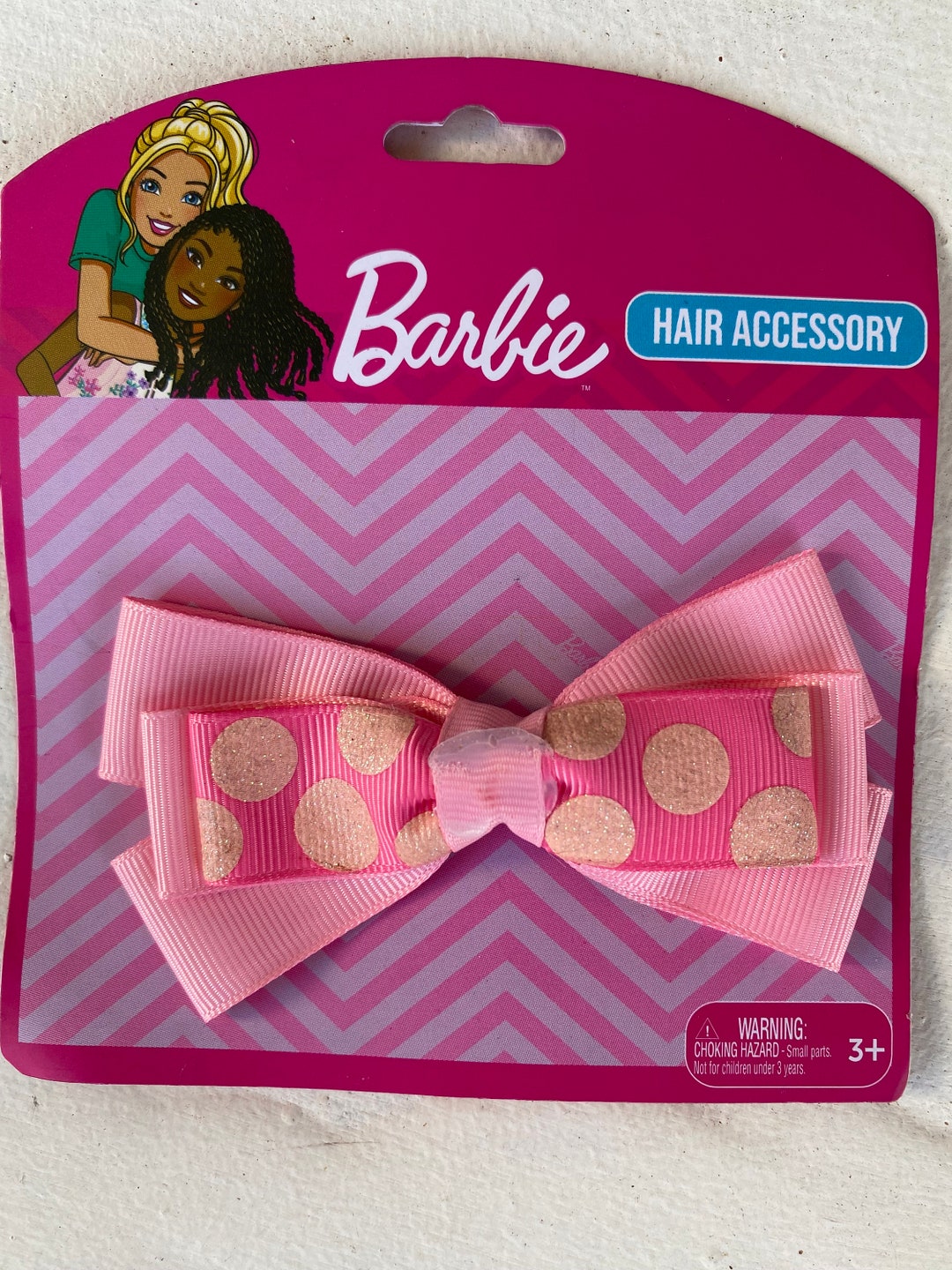 Beautiful Barbie Pink Bow With Dots 4 X 2 Inches - Etsy