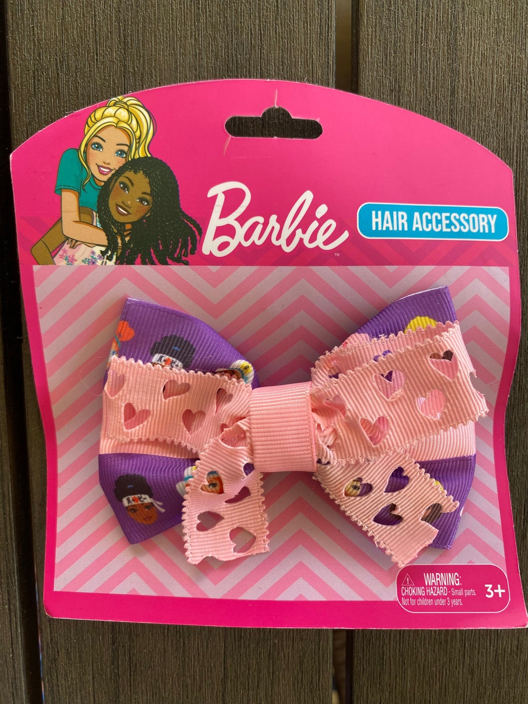 Fancy Pink and Purple Barbie Bow With Hearts 4.2 X 2.5 Inches - Etsy