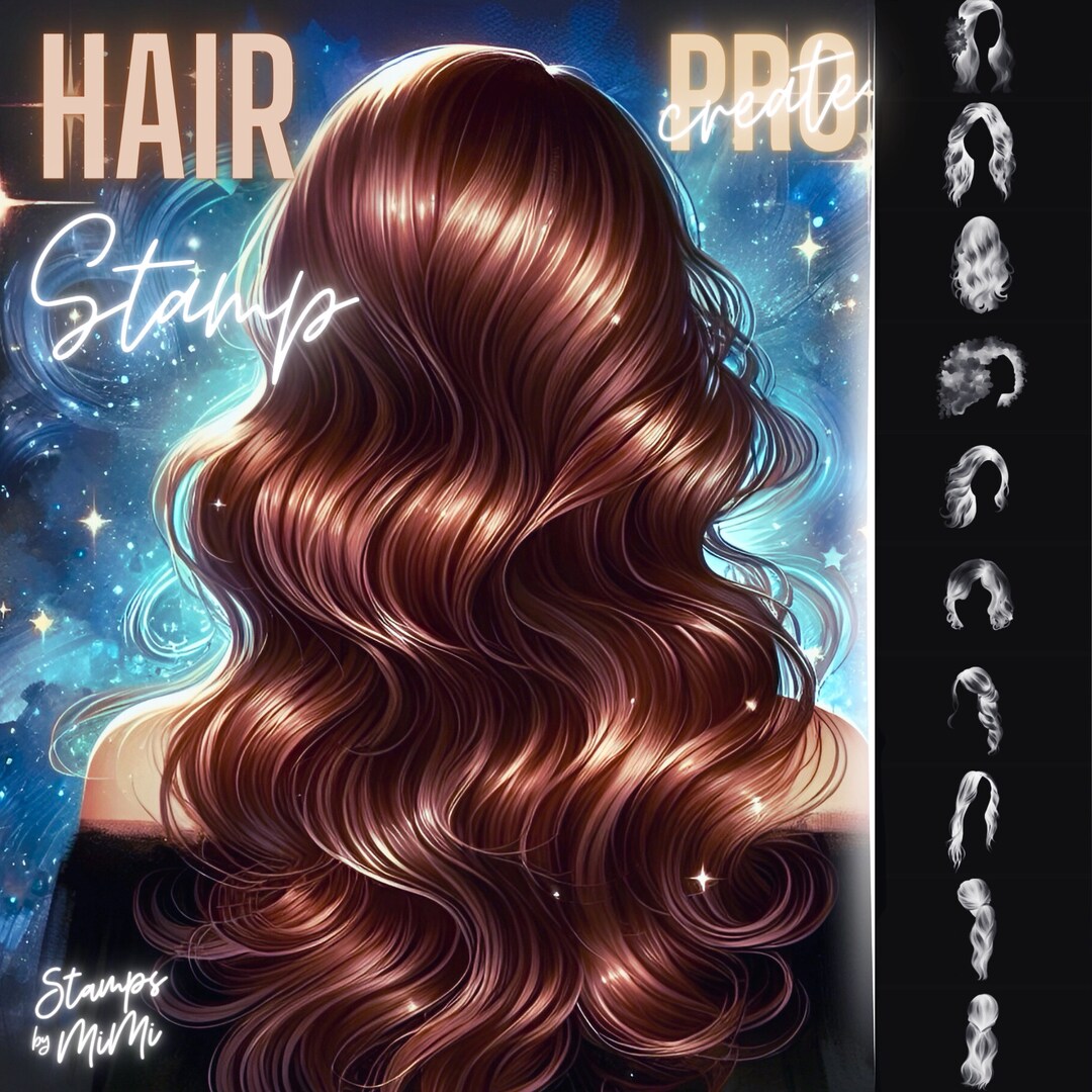 Procreate Watercolor Hair Stamps, Brushes, Ipad, Tablet - Etsy